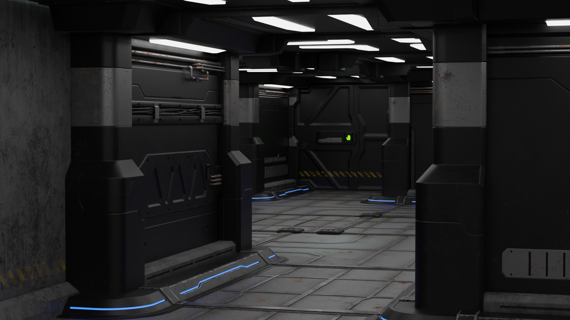 3D Model Sci Fi Modular Interior 1B - TurboSquid 1829652