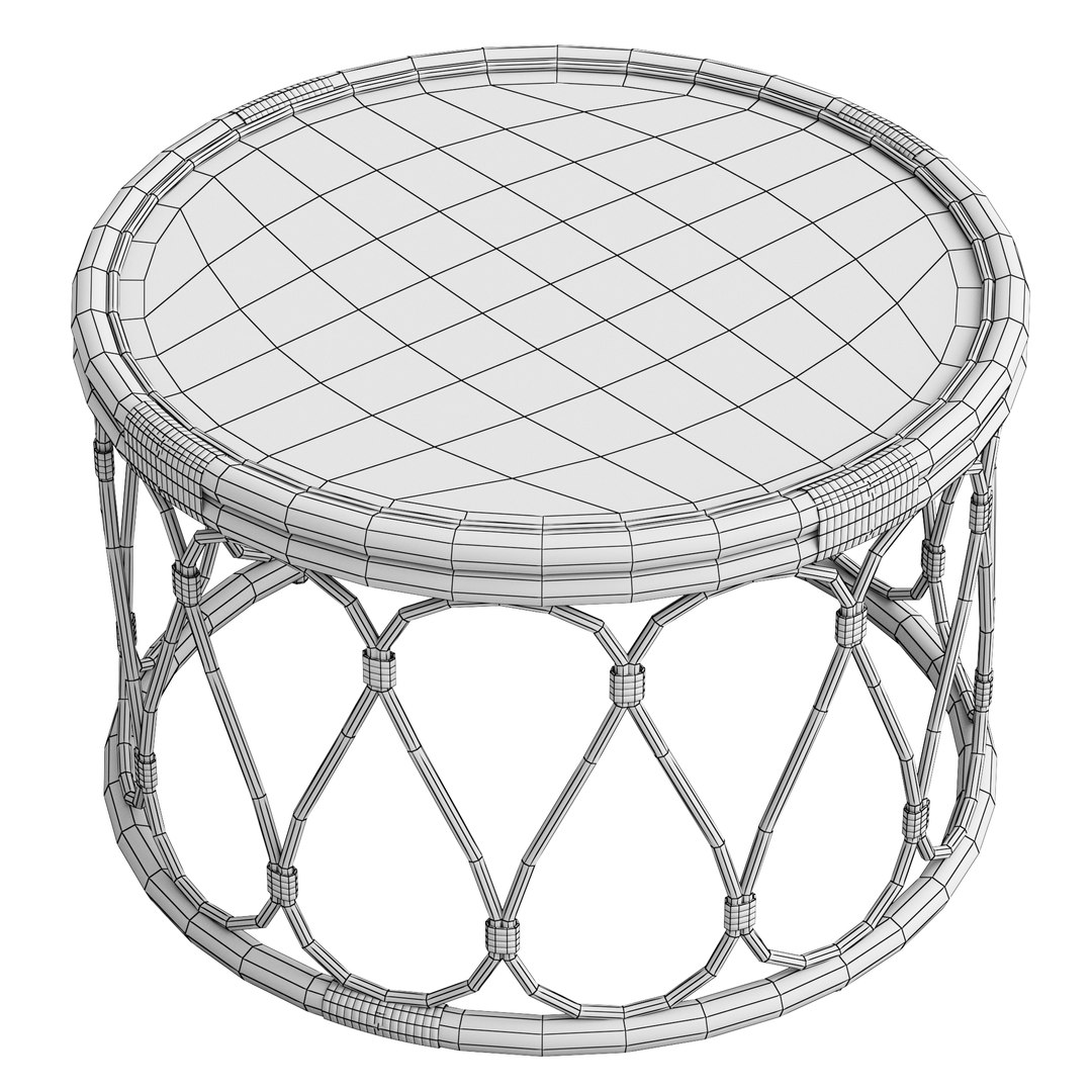 3D model Home Republic Bahama Rattan Honey Loop Coffee Table - TurboSquid 2165655