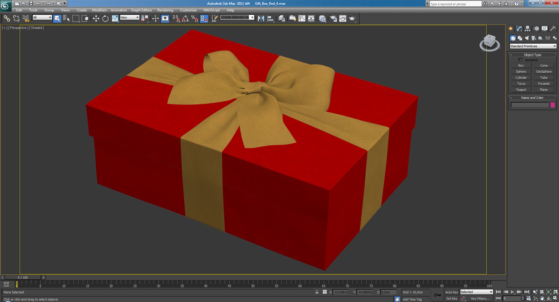3D gift box red 4 model - TurboSquid 1202105