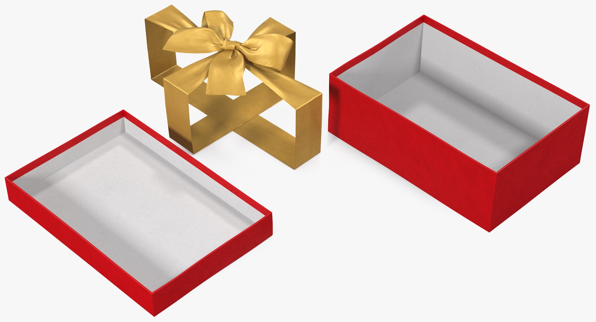3D gift box red 4 model - TurboSquid 1202105