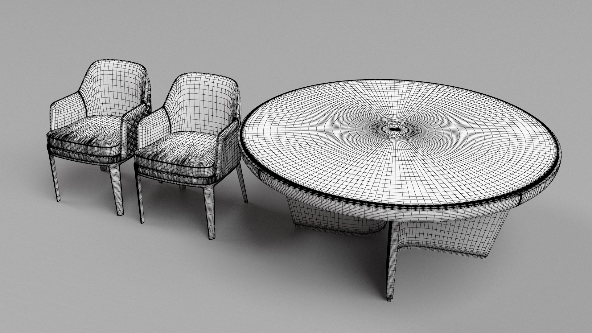 Bentley Kendal Chair And Modern Round Table 3D Model - TurboSquid 2315477