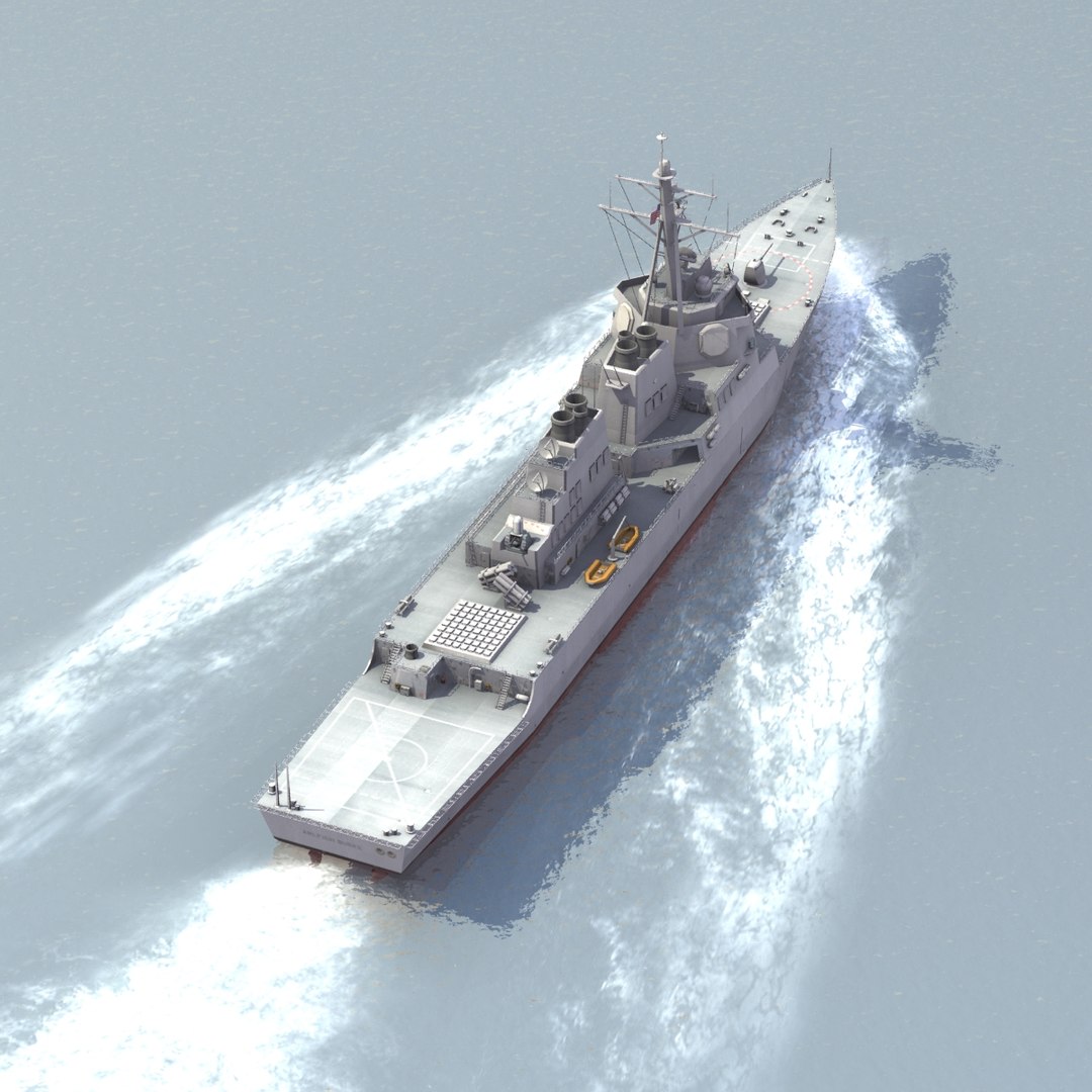 Arleigh Burke Class Destroyer 3d Model