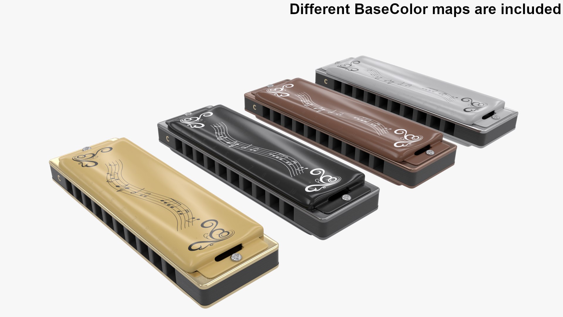 Harmonica 3D Model - TurboSquid 1815178