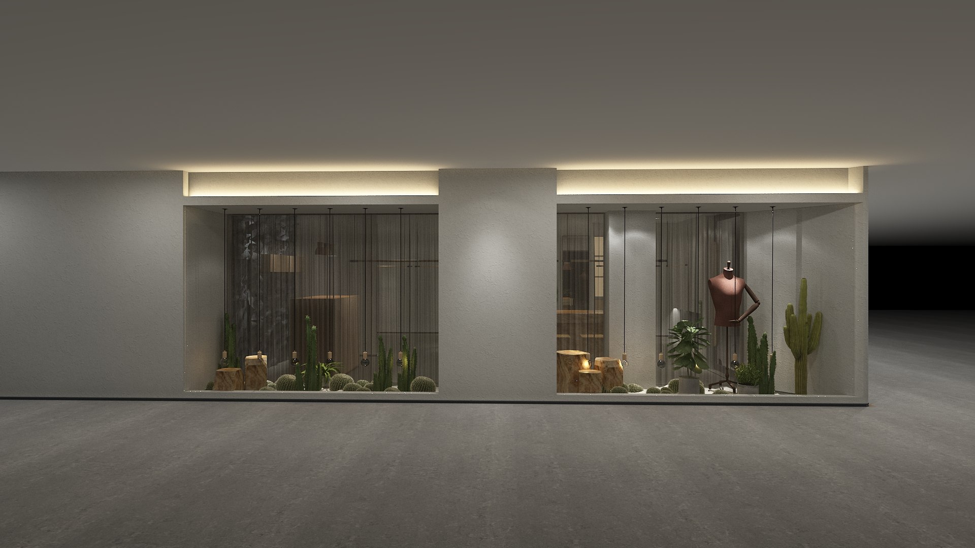 Modern Minimalist Retail Store Exterior Model - TurboSquid 2308621