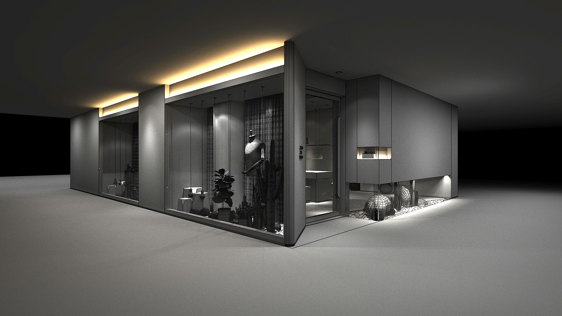 Modern Minimalist Retail Store Exterior Model - TurboSquid 2308621