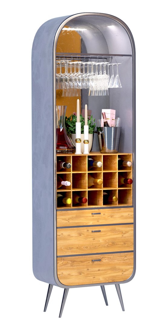 Wardrobe bar with alcohol 3D model - TurboSquid 1993787