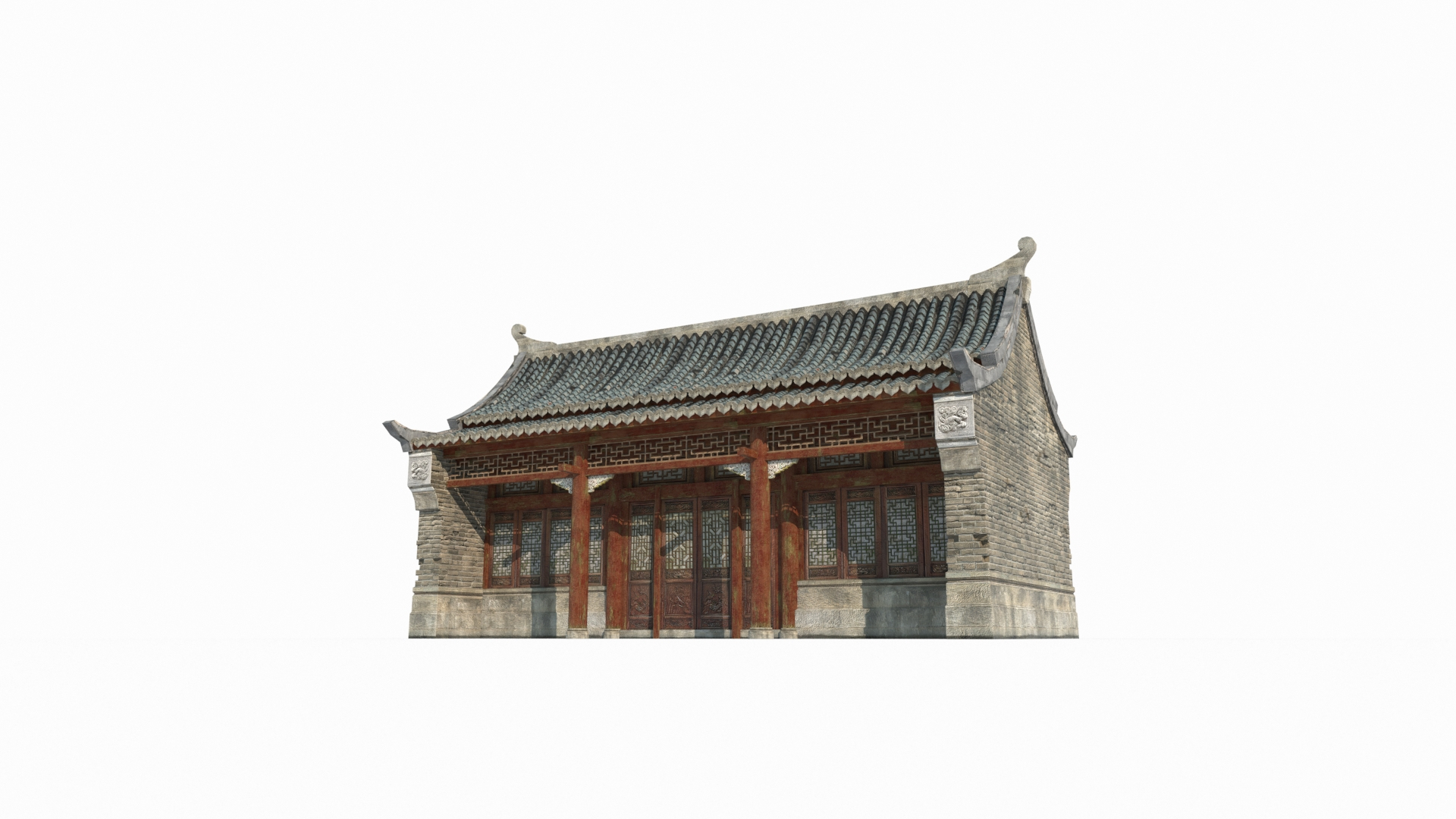 Asian Ancient Architecture Tile Shop 3D - TurboSquid 2428475