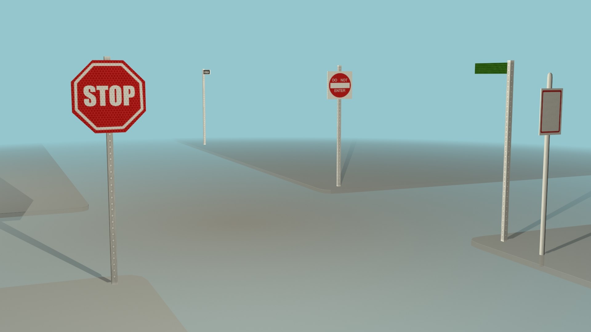 3D Model Low-Poly Street Signs - TurboSquid 1856919