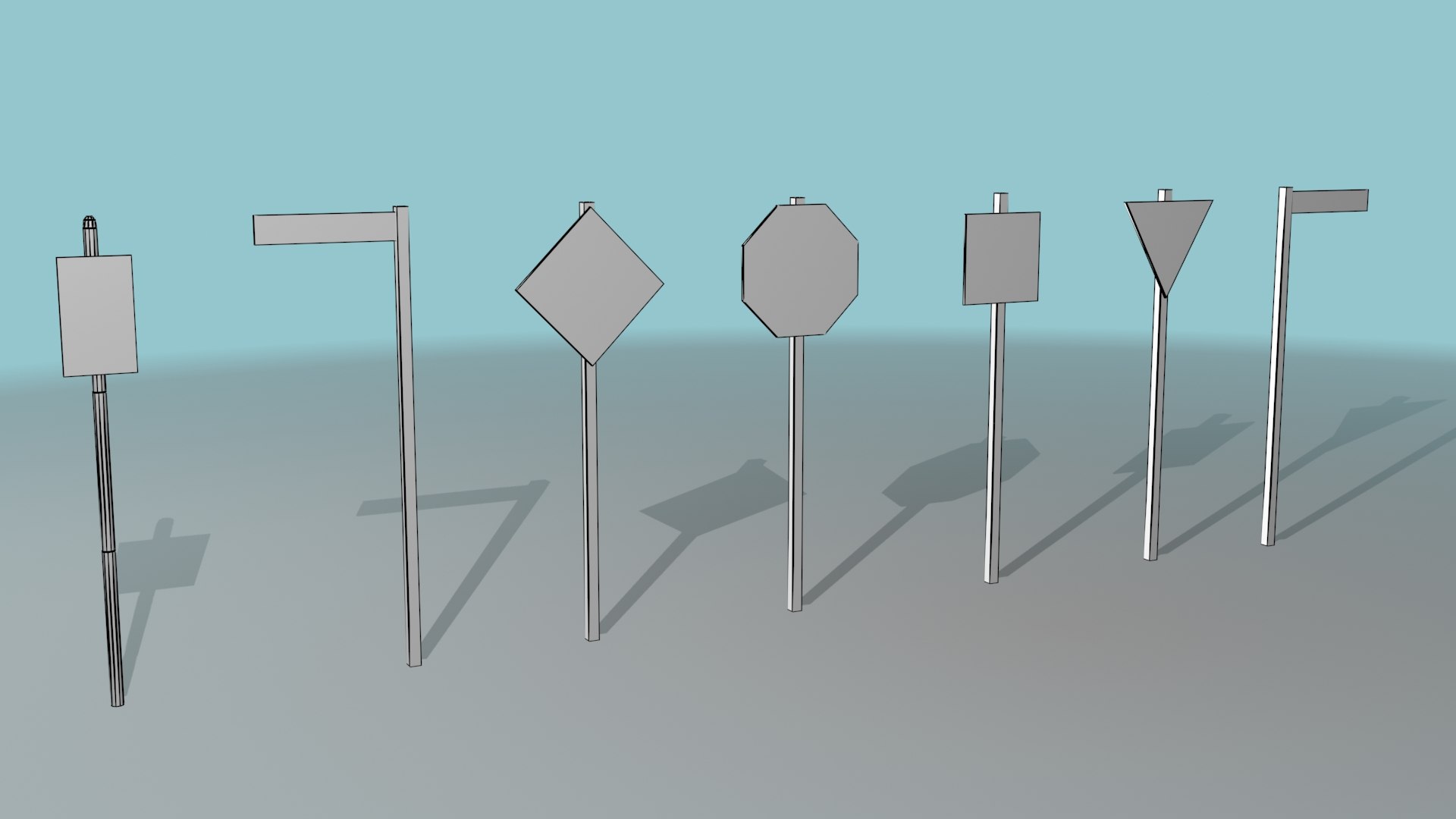 3D Model Low-Poly Street Signs - TurboSquid 1856919