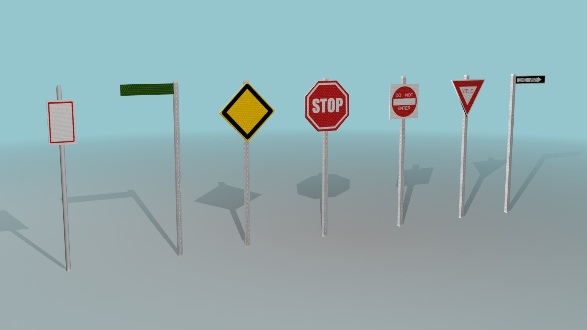 3D Model Low-Poly Street Signs - TurboSquid 1856919