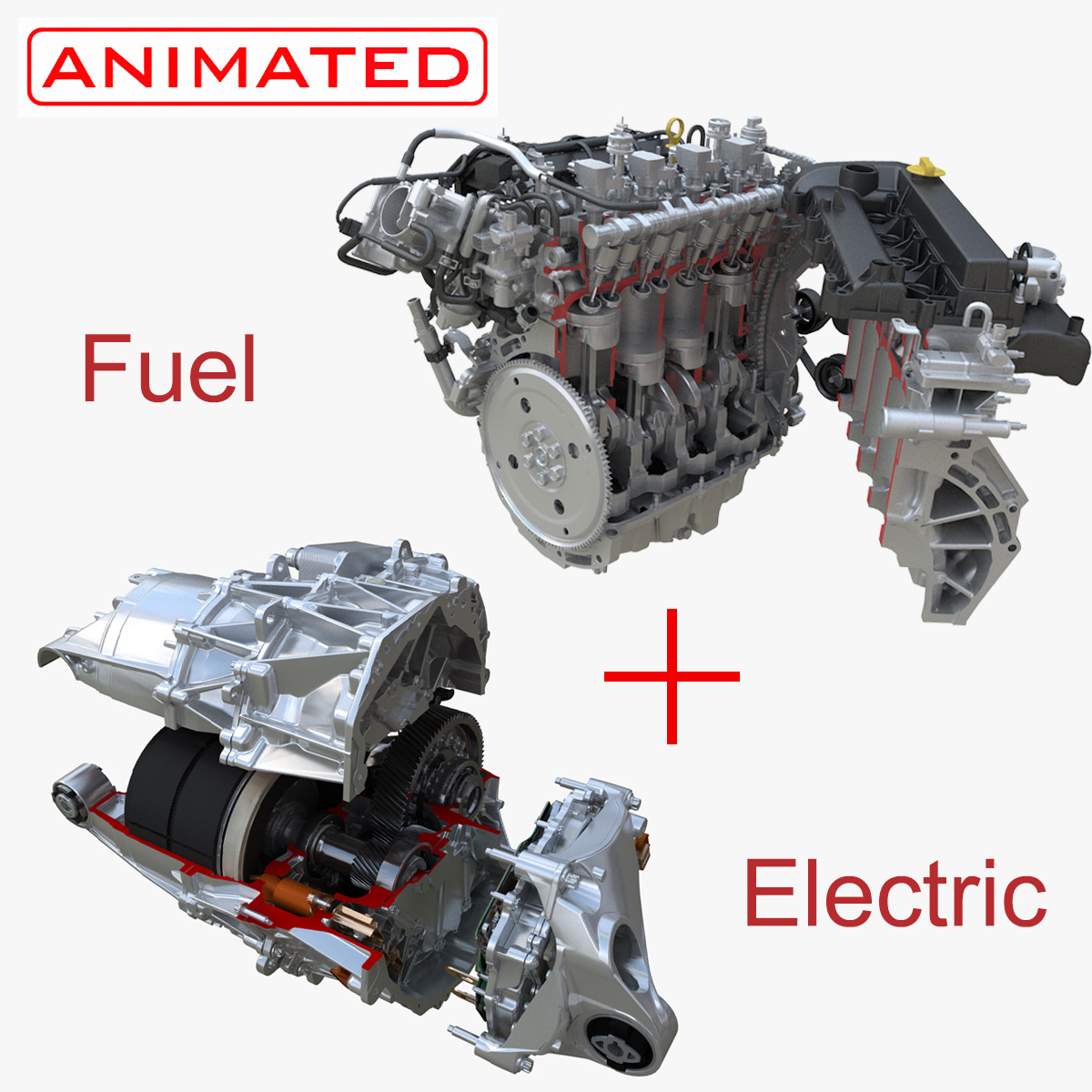 3D fuel engine and Electric motor - TurboSquid 1857475