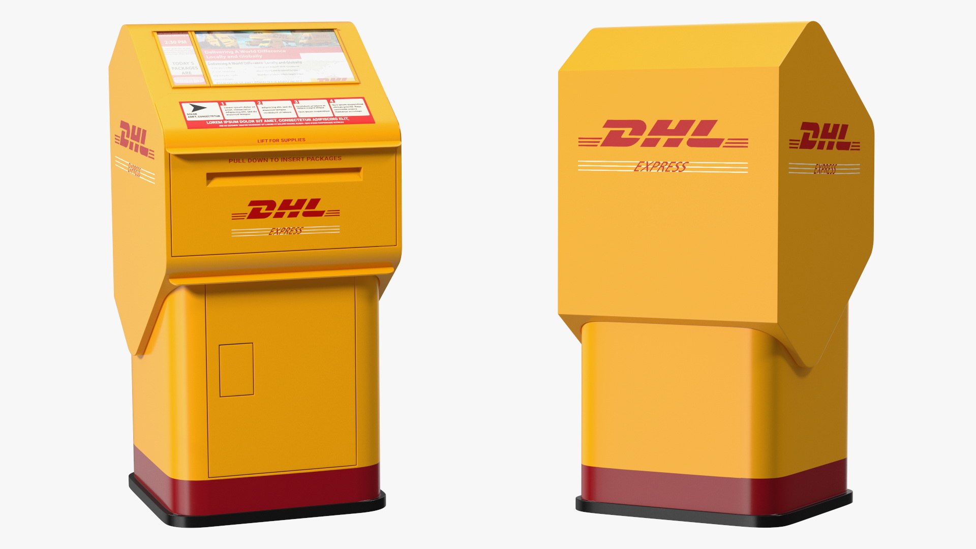 DHL Express Package Drop Box 3D Model - TurboSquid 2079613