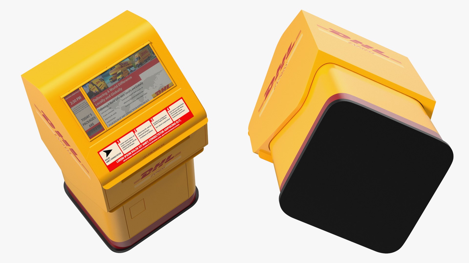 DHL Express Package Drop Box 3D Model - TurboSquid 2079613