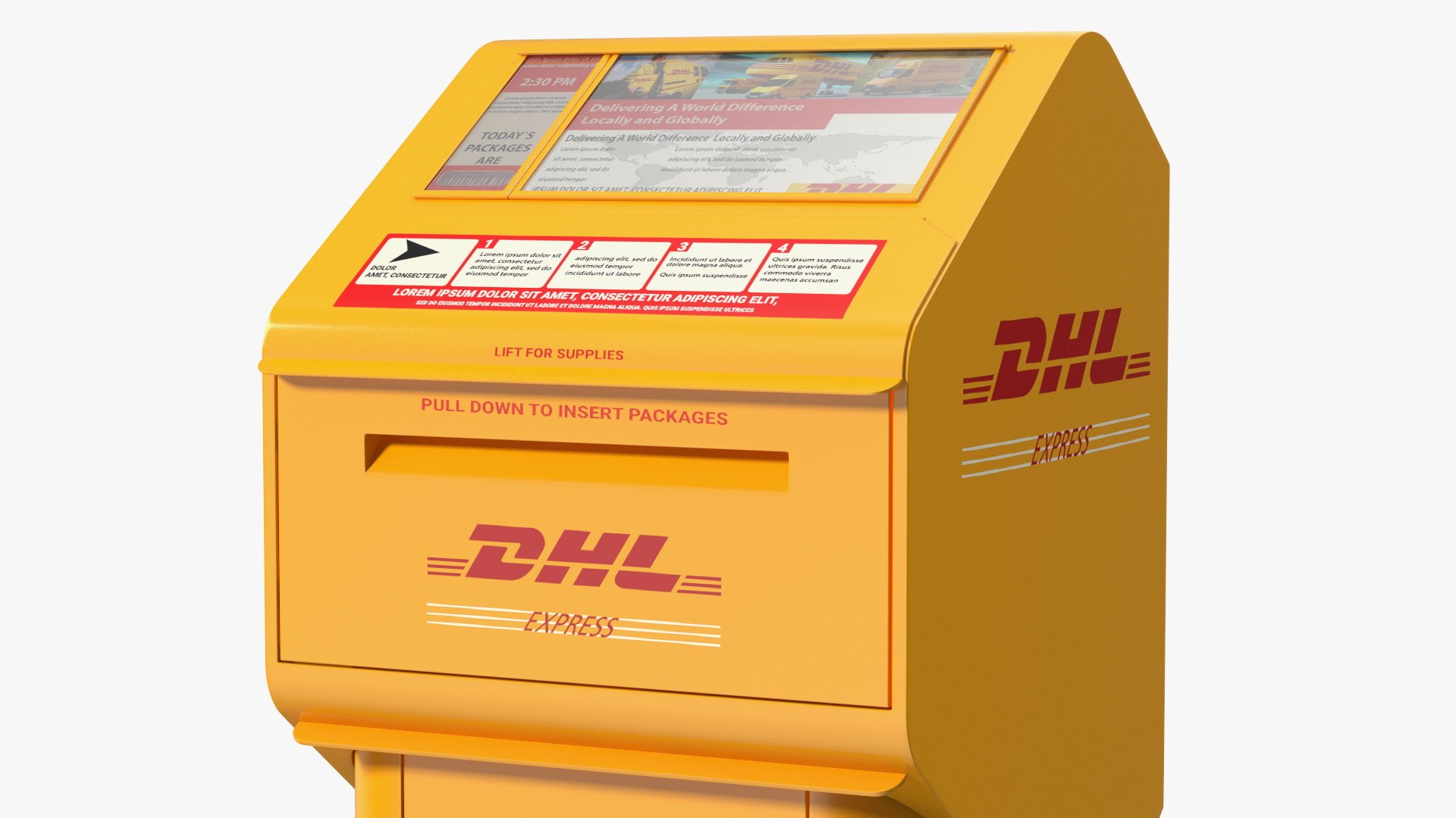 DHL Express Package Drop Box 3D Model - TurboSquid 2079613
