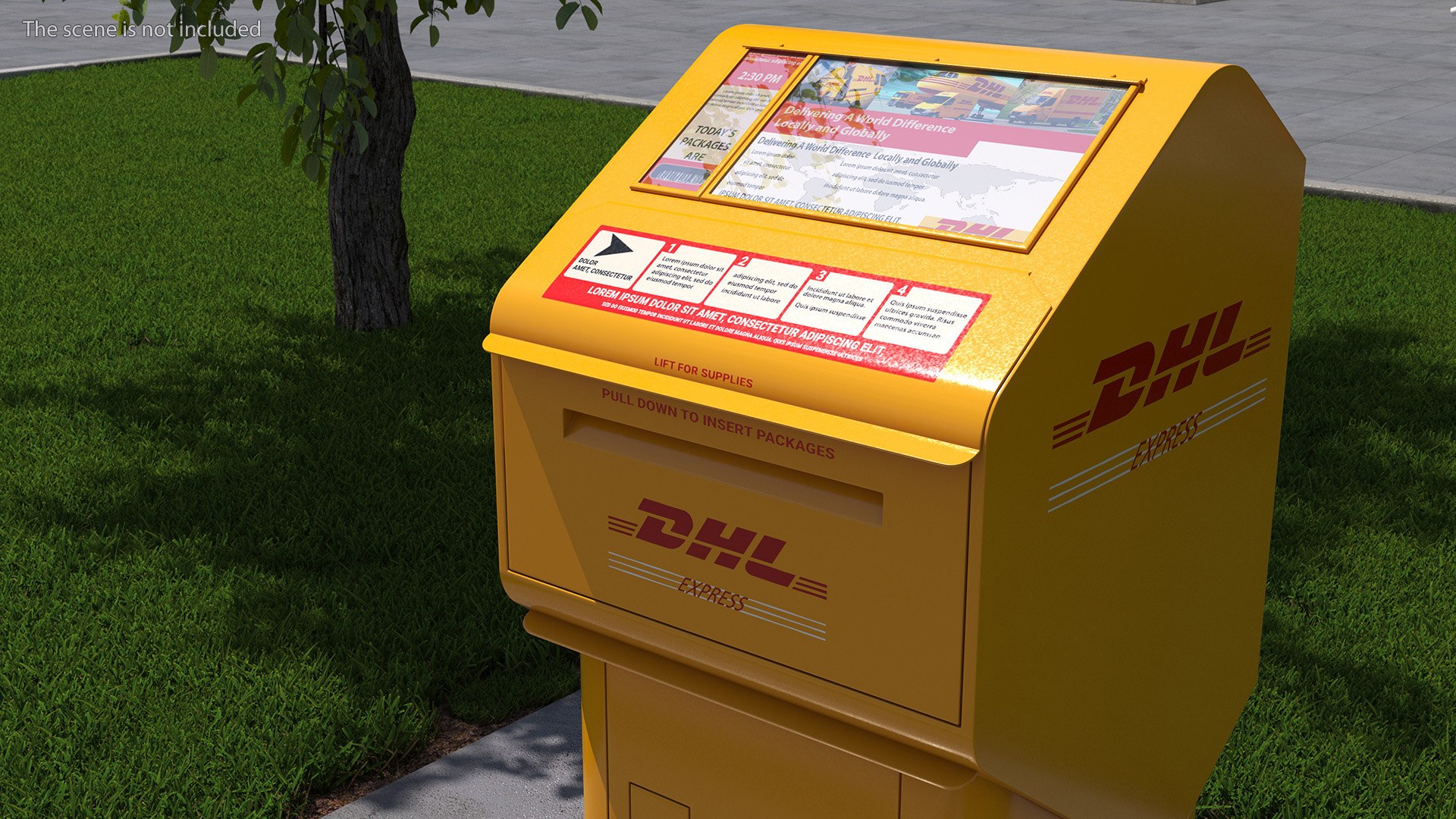 DHL Express Package Drop Box 3D Model - TurboSquid 2079613