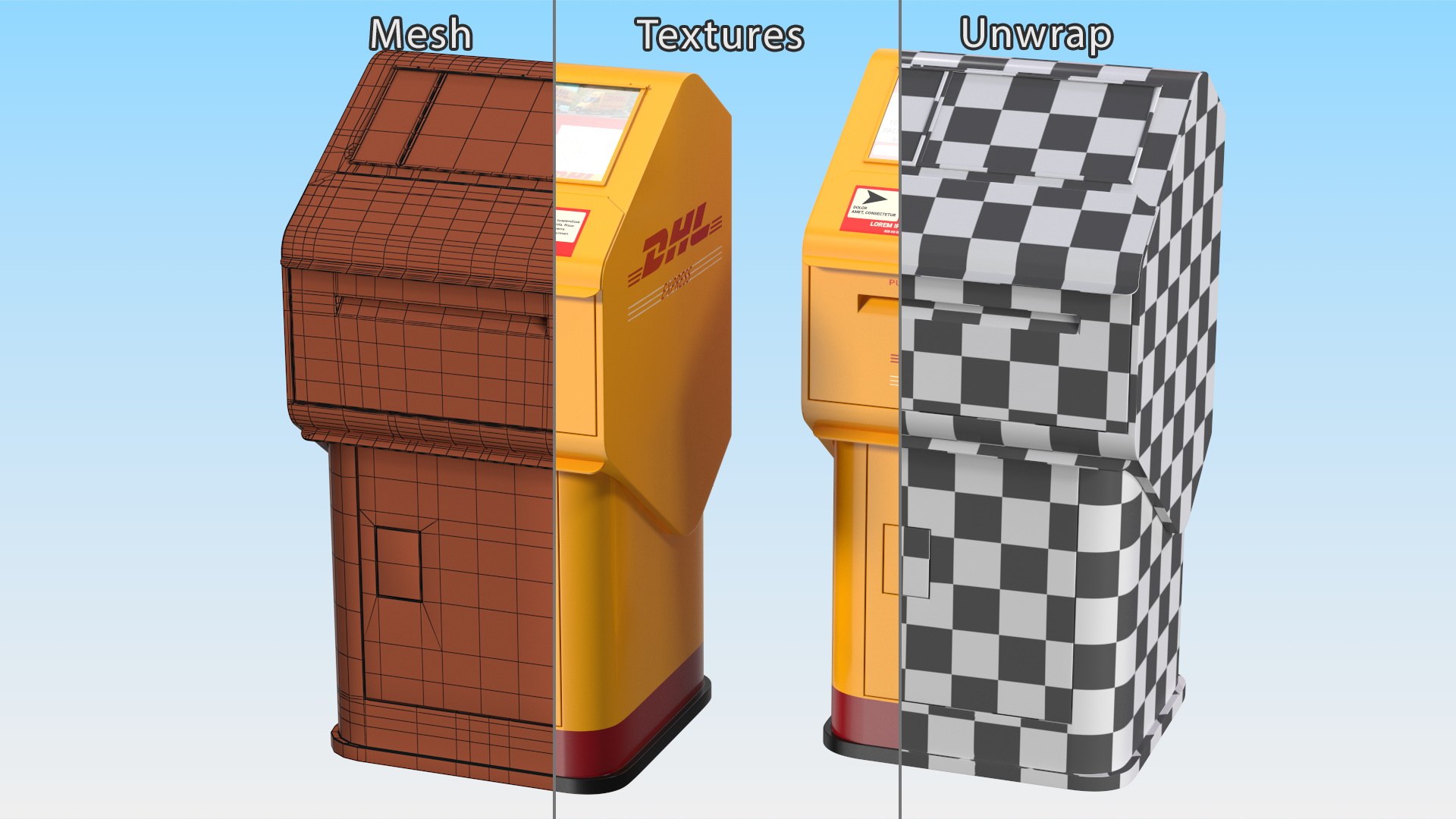 DHL Express Package Drop Box 3D Model - TurboSquid 2079613