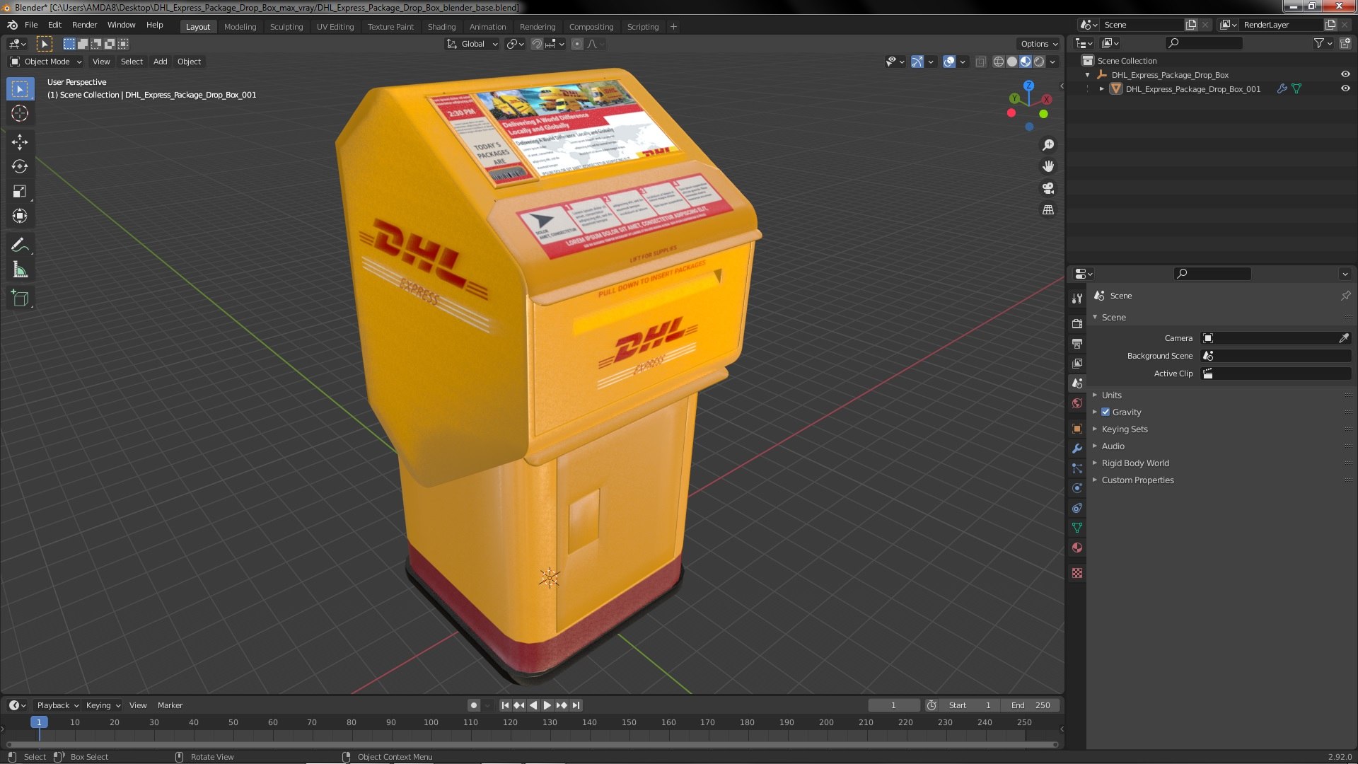 DHL Express Package Drop Box 3D Model - TurboSquid 2079613