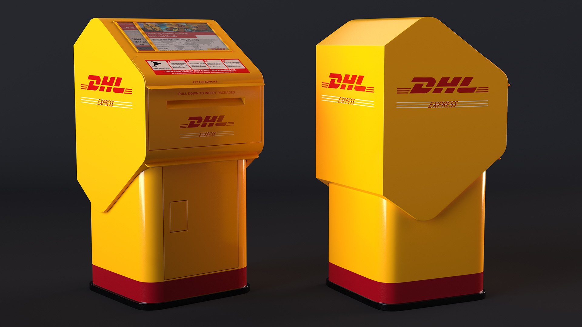DHL Express Package Drop Box 3D Model - TurboSquid 2079613
