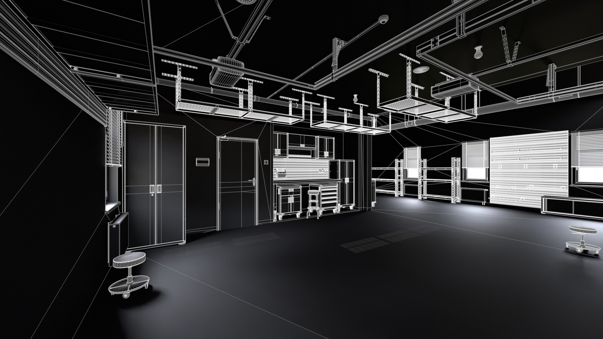 Big Home Garage Interior Blender 3D Model - TurboSquid 2157888