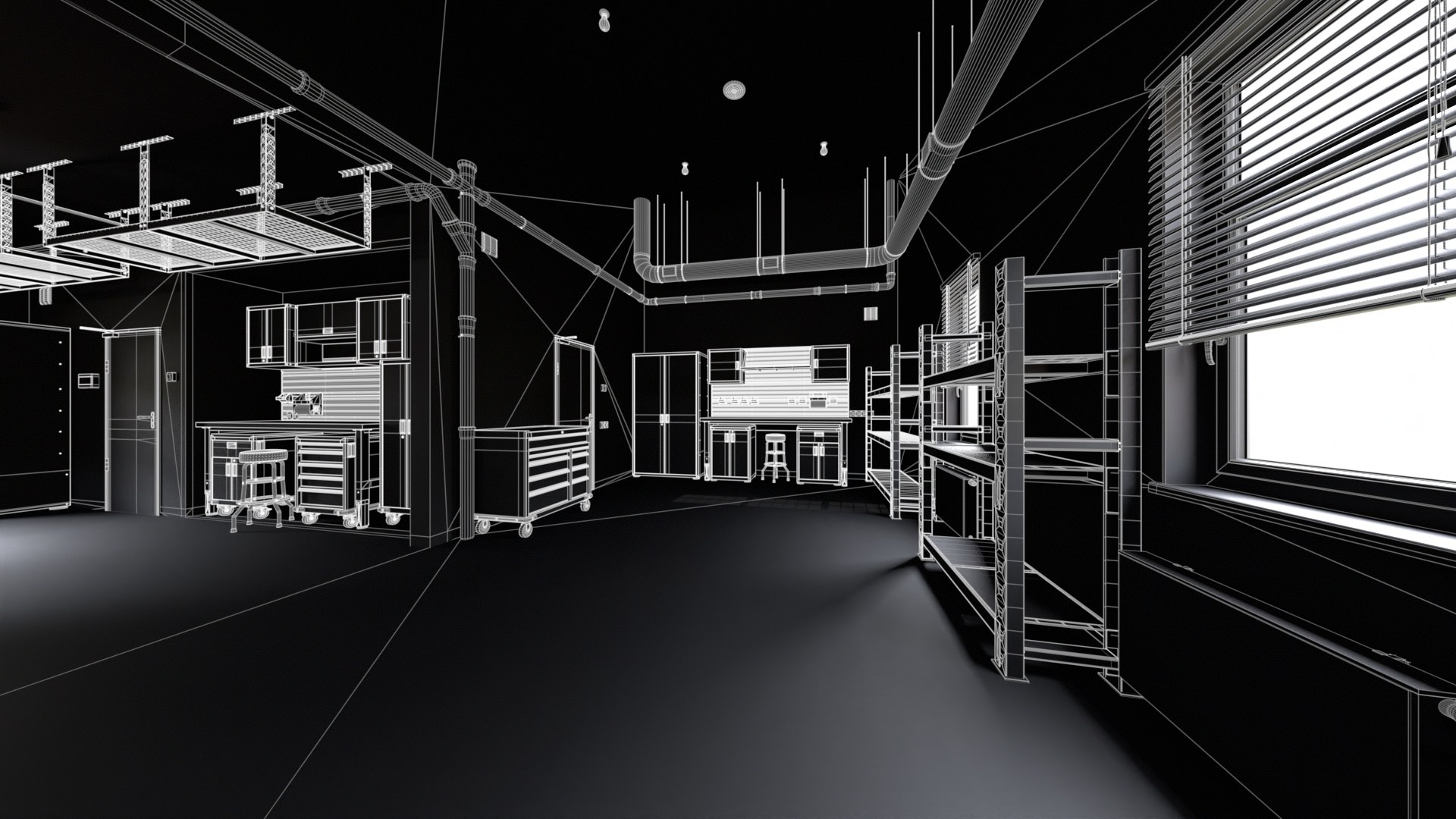 Big Home Garage Interior Blender 3D Model - TurboSquid 2157888