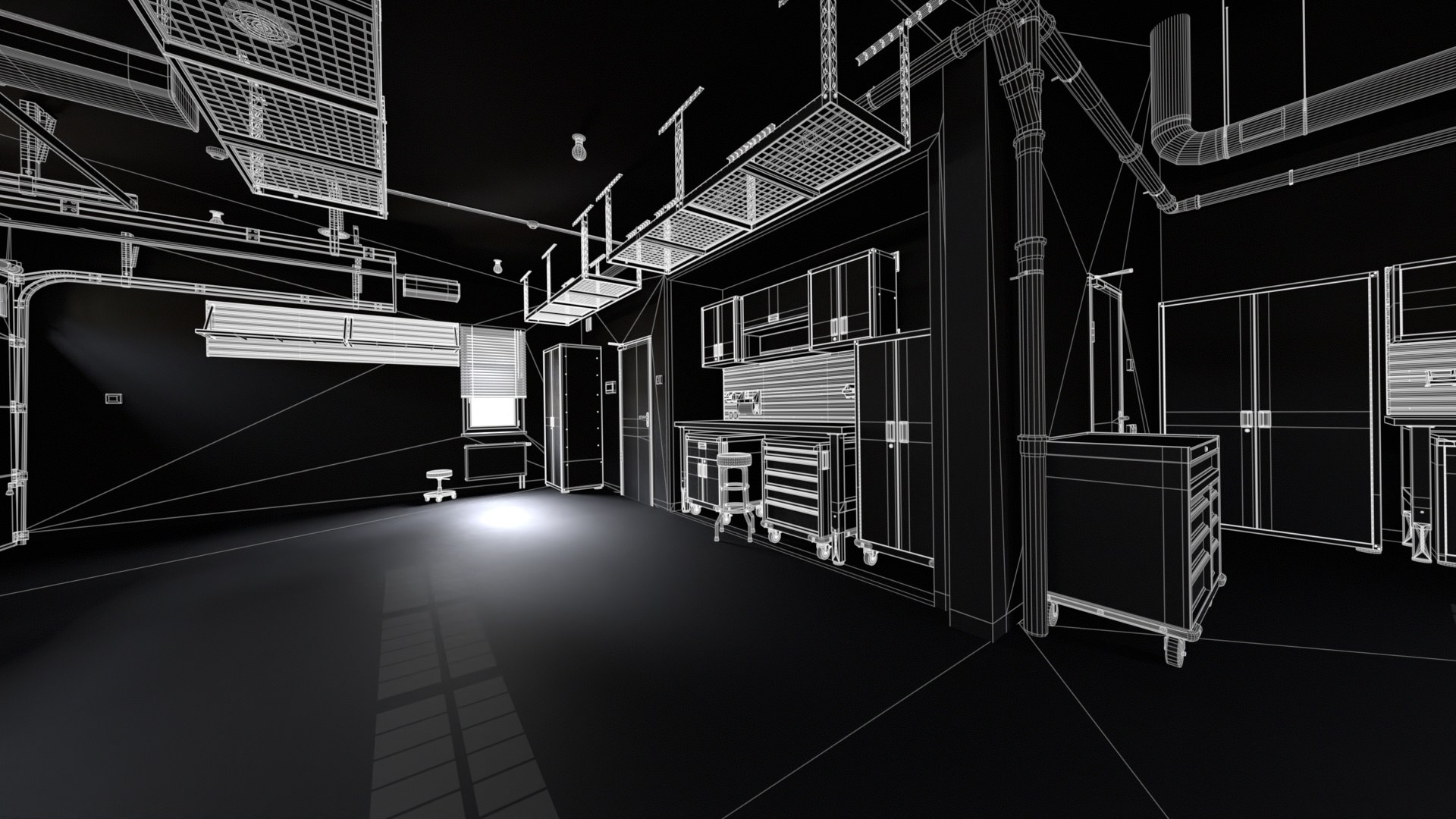 Big Home Garage Interior Blender 3D Model - TurboSquid 2157888