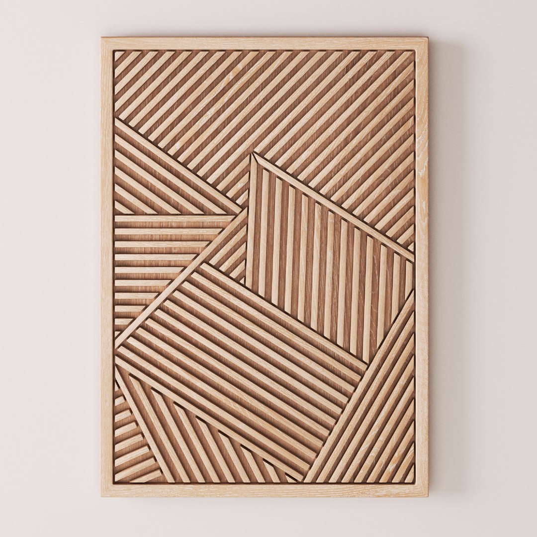 3D Geometric Wooden Panel - TurboSquid 1988368