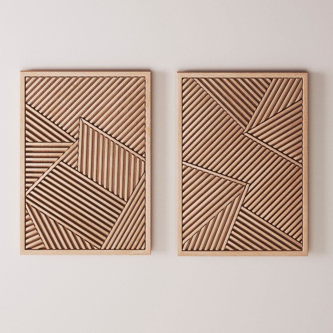 3D Geometric Wooden Panel - TurboSquid 1988368