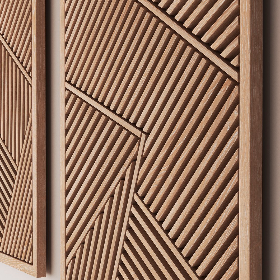 3D Geometric Wooden Panel - TurboSquid 1988368