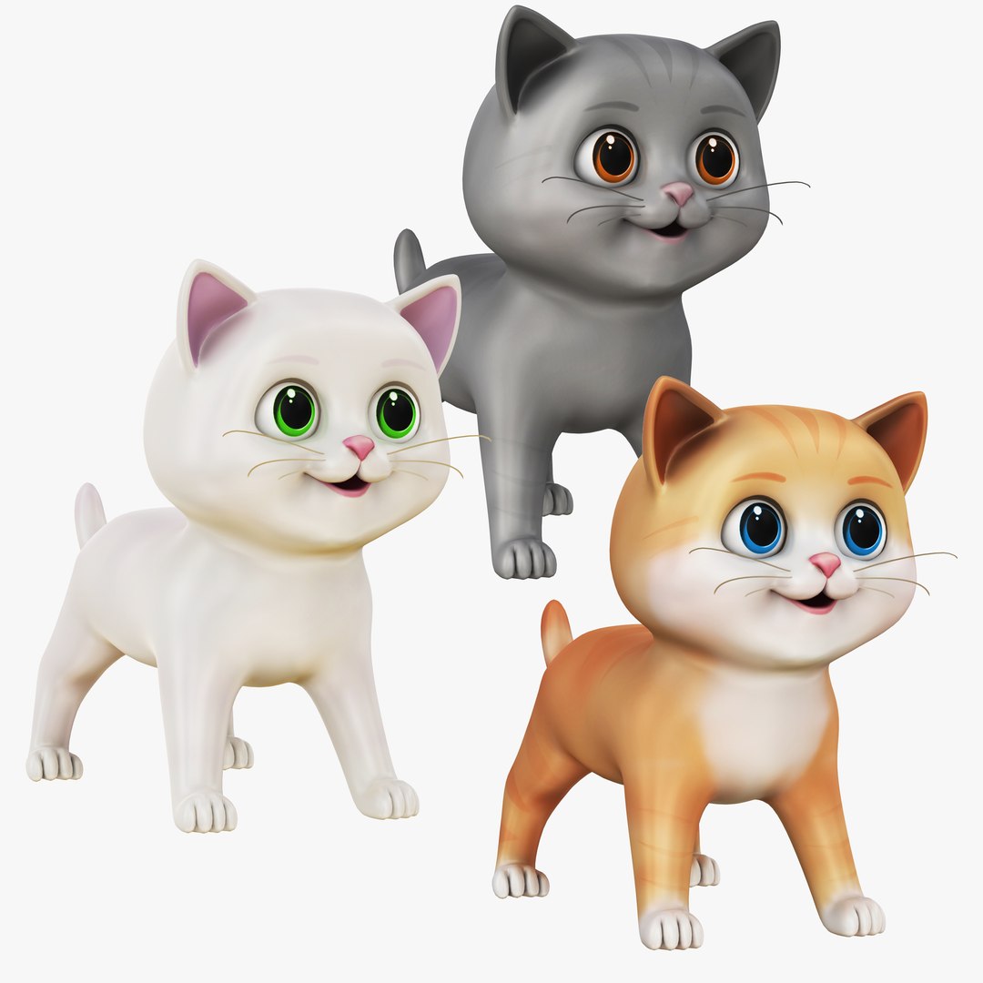 Cartoon Cat Collection Model - TurboSquid 2289329