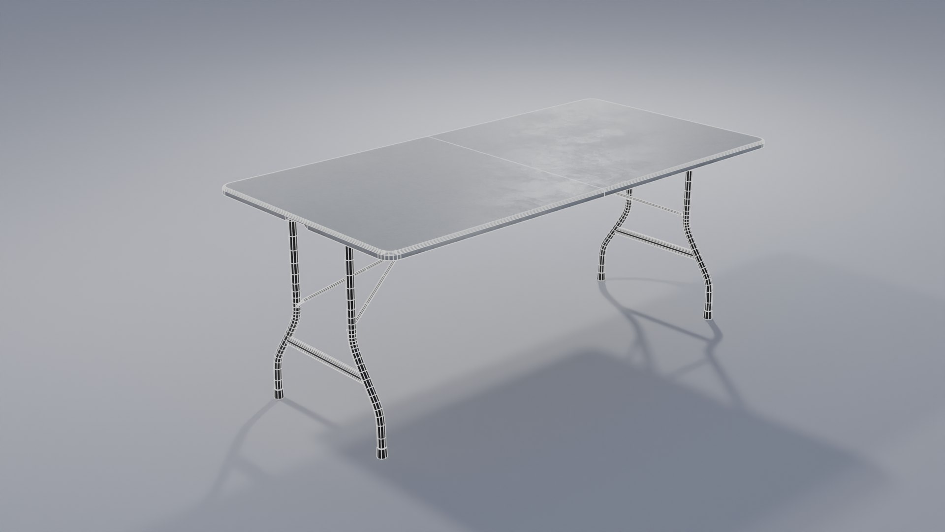 3D Folding Table Set With 4K Textures Low-poly 3D Model Model ...