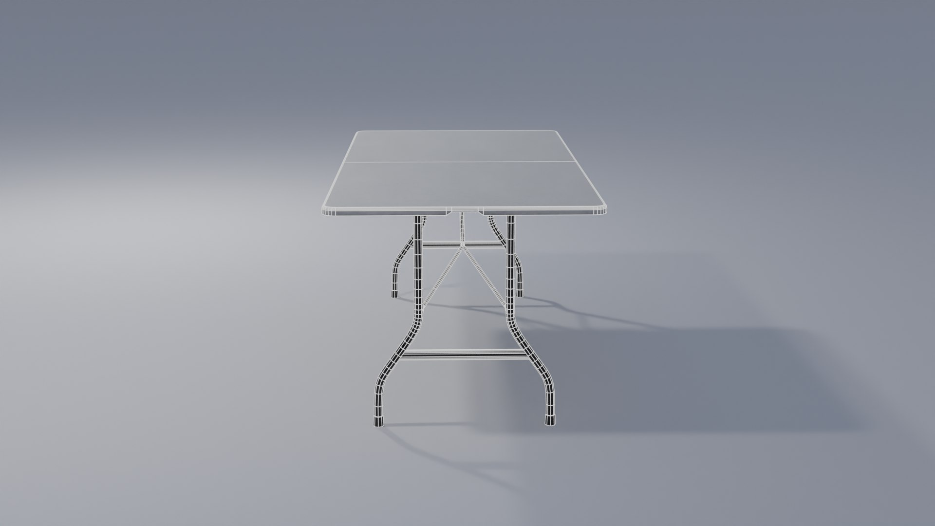 3D Folding Table Set With 4K Textures Low-poly 3D Model Model ...