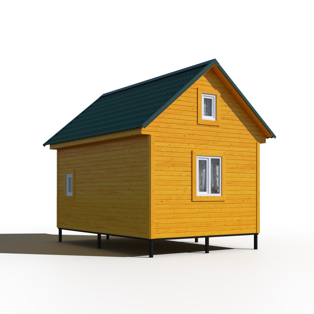 3d Wooden Frame House Model