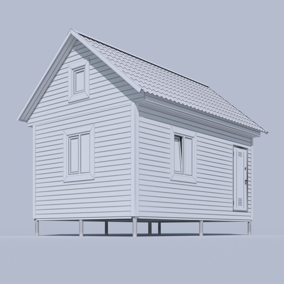 3d Wooden Frame House Model