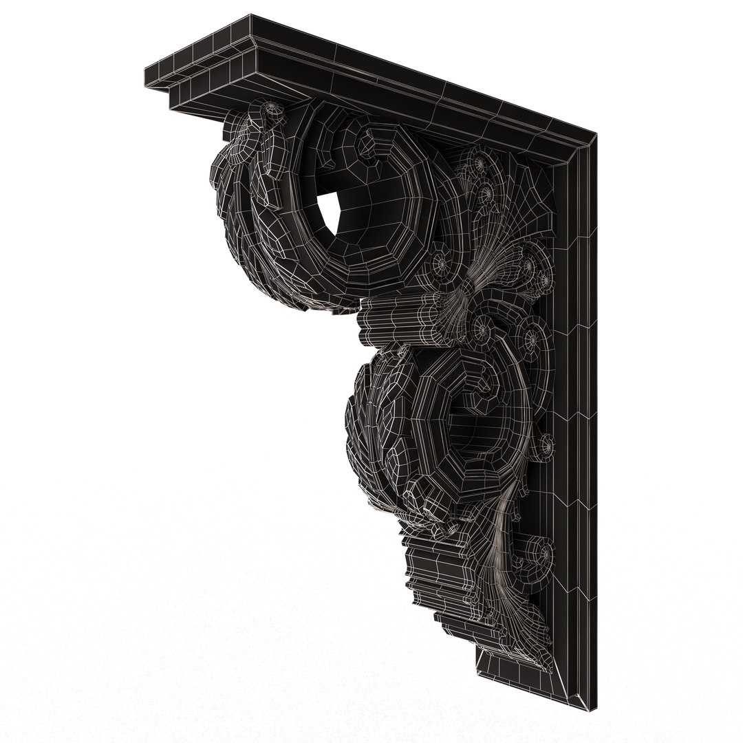 3D Bracket Carved Plaster Molding Decoration 02 - TurboSquid 2158016