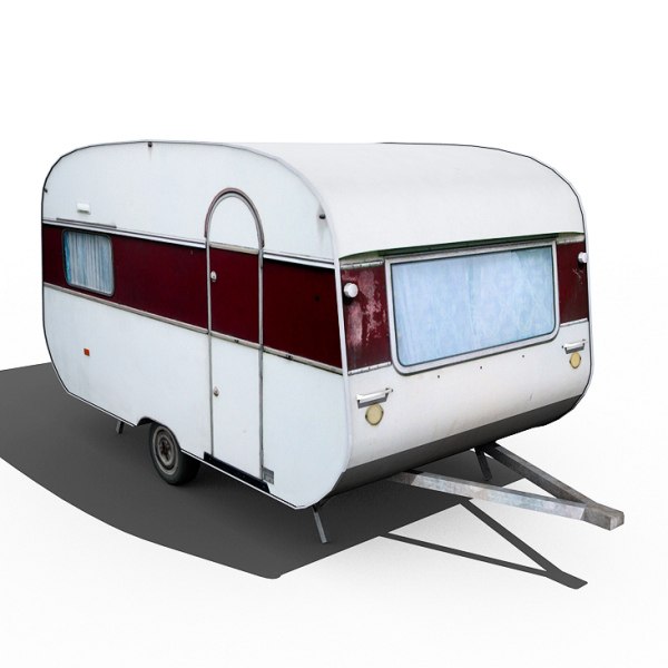 2 old caravans 3d model