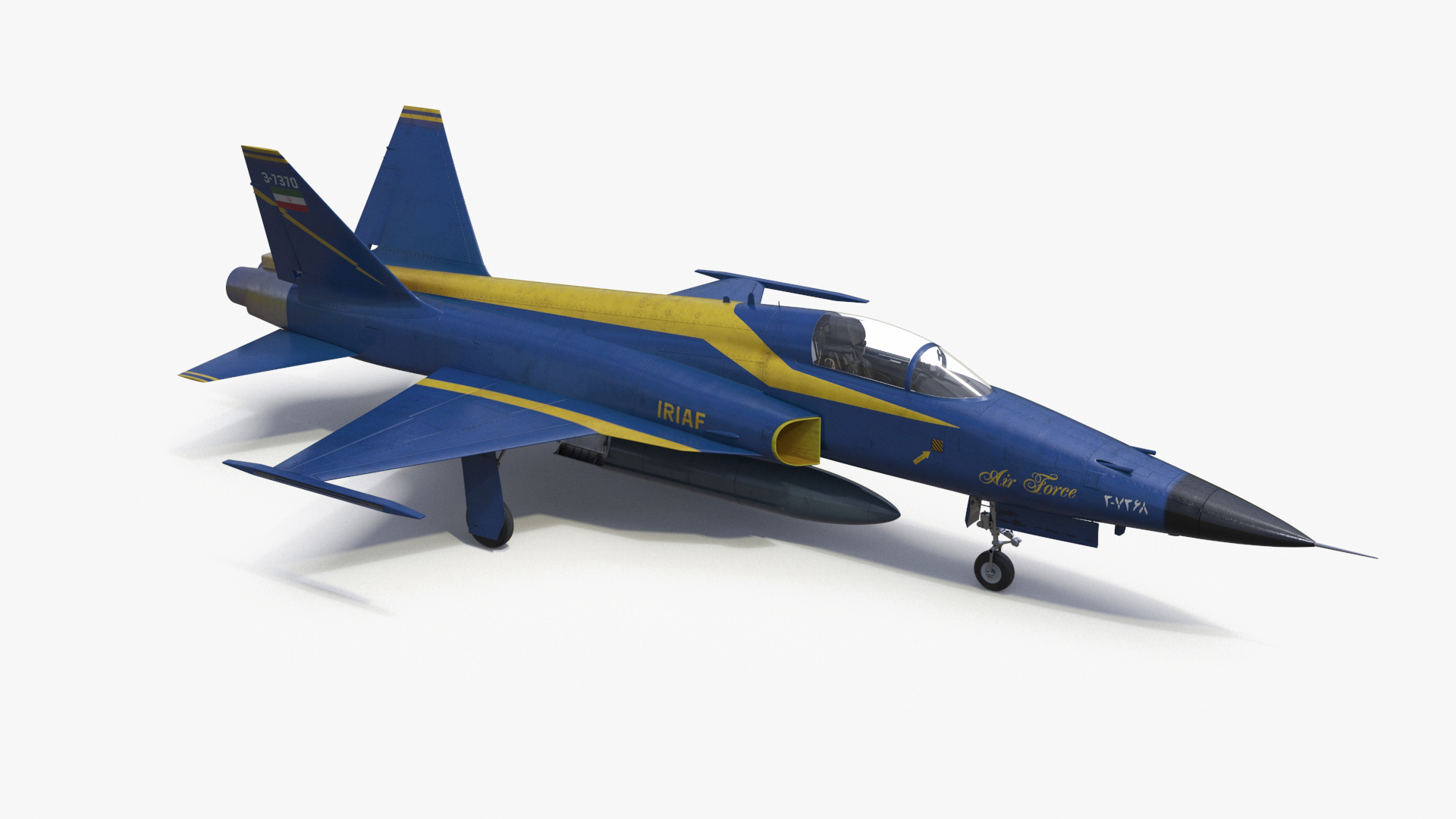HESA Saeqeh Iranian Combat Aircraft Blue Rigged For Cinema 4D 3D ...
