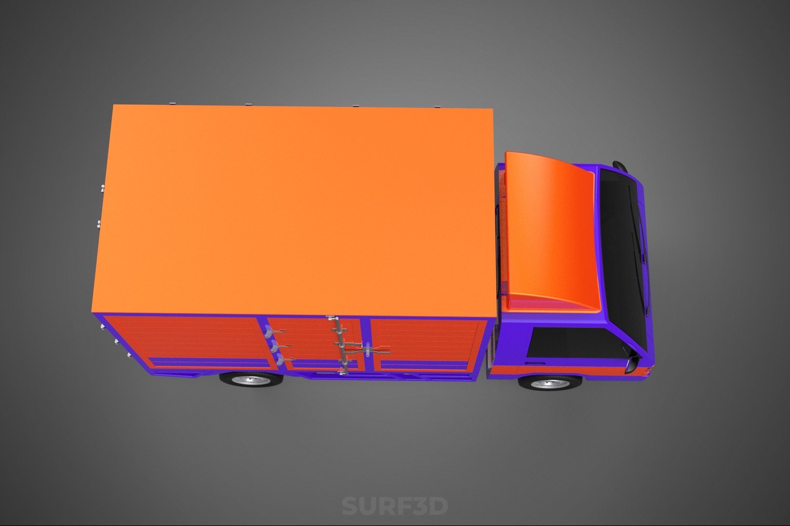 CARRY BOX TRUCK PICKUP CARGO FREIGHT CUBE VAN CAR COURIER PARCEL 3D ...