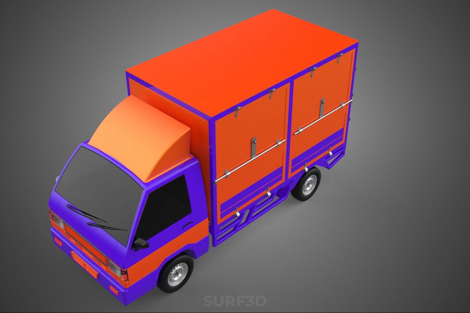 CARRY BOX TRUCK PICKUP CARGO FREIGHT CUBE VAN CAR COURIER PARCEL 3D ...