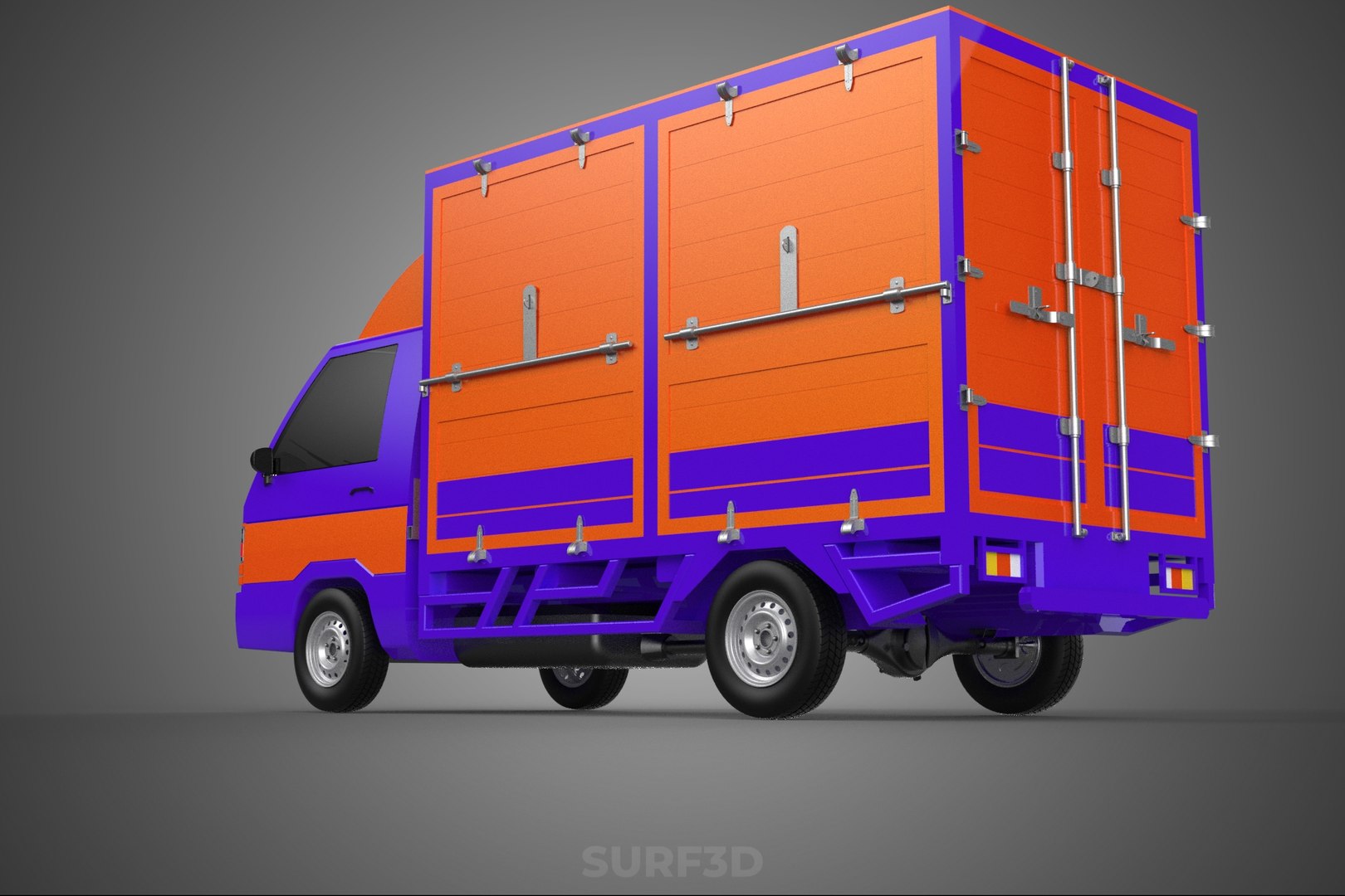 CARRY BOX TRUCK PICKUP CARGO FREIGHT CUBE VAN CAR COURIER PARCEL 3D ...