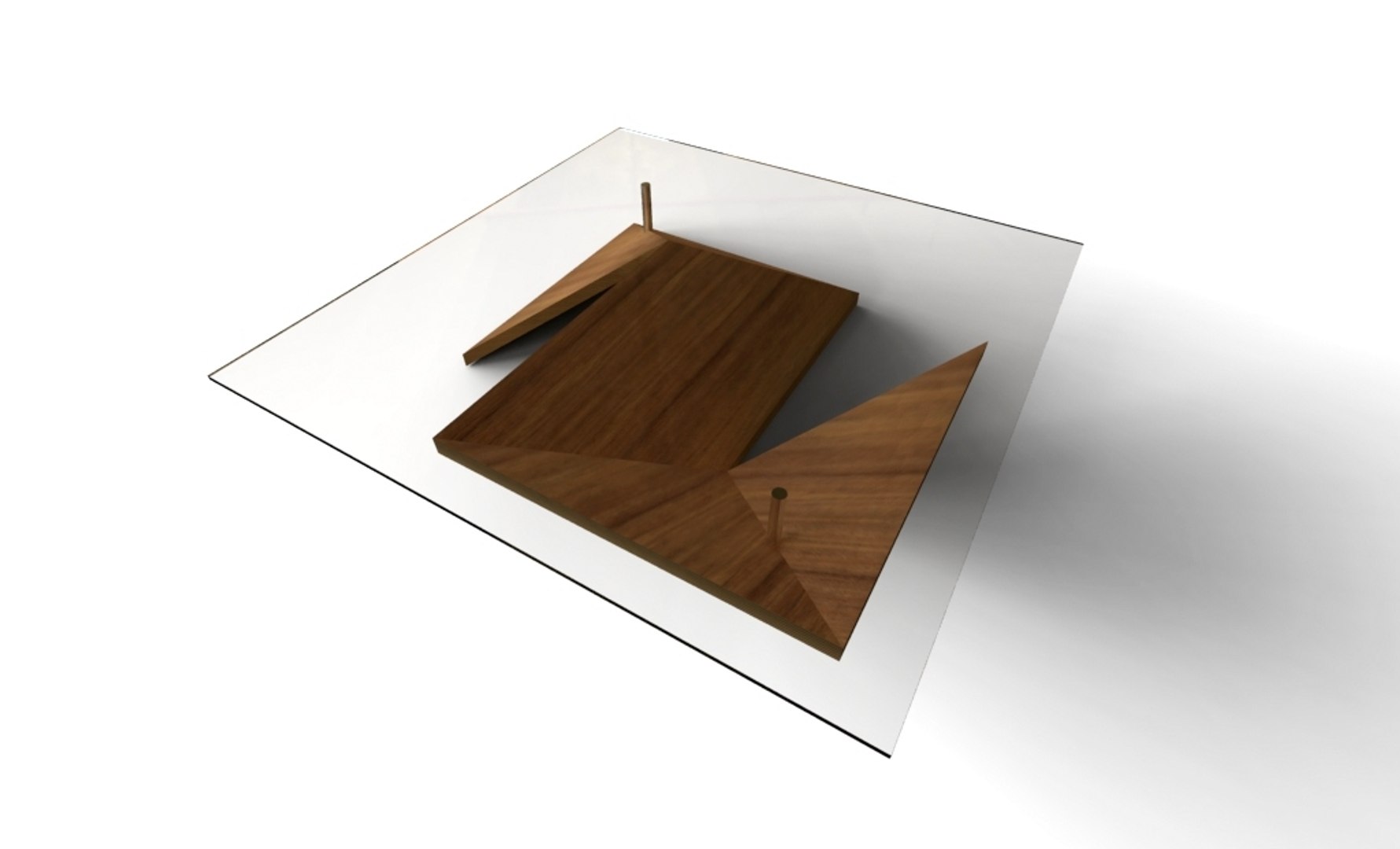 3d coffee table modern origami model