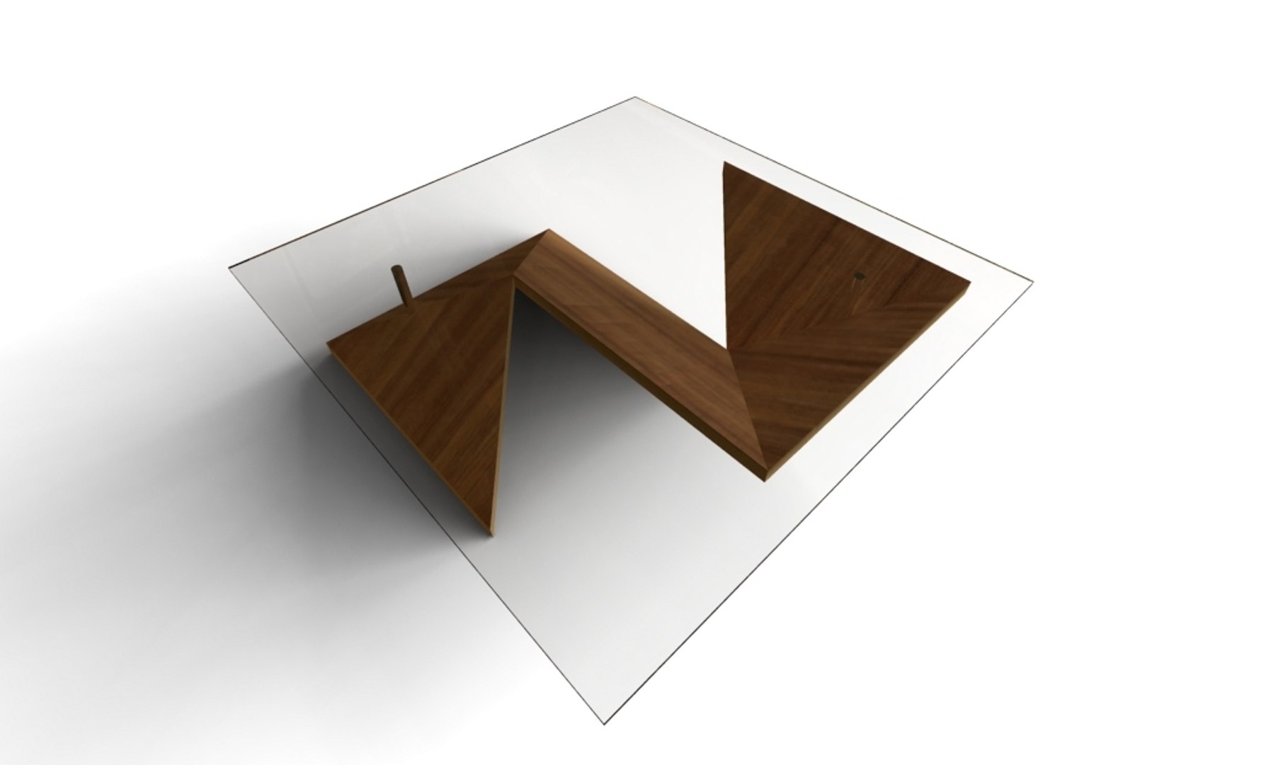 3d coffee table modern origami model