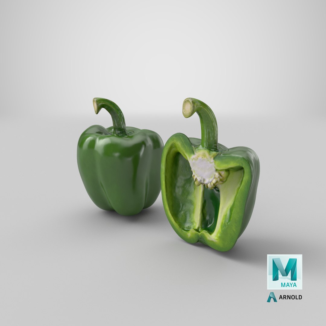 3D Green Bell Pepper Collection Model - TurboSquid 1984405