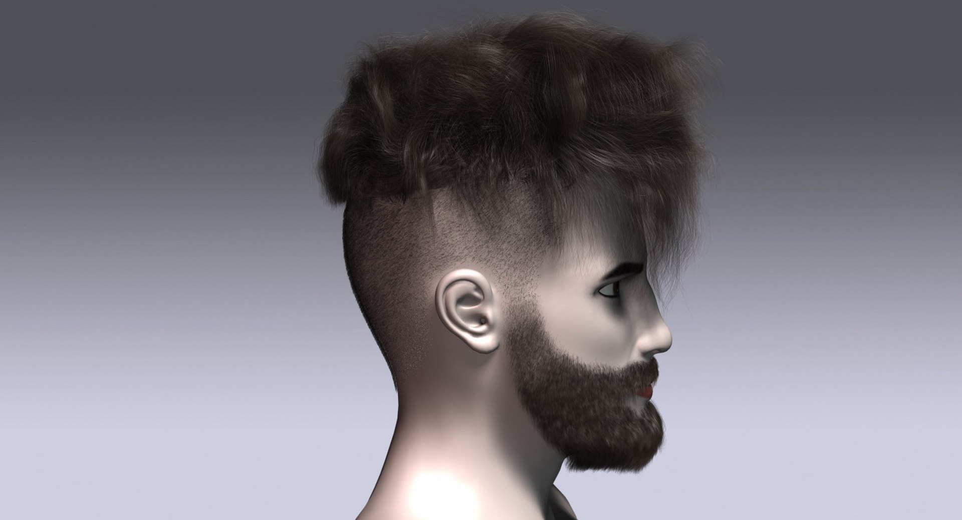 virtual hair 14 3d model
