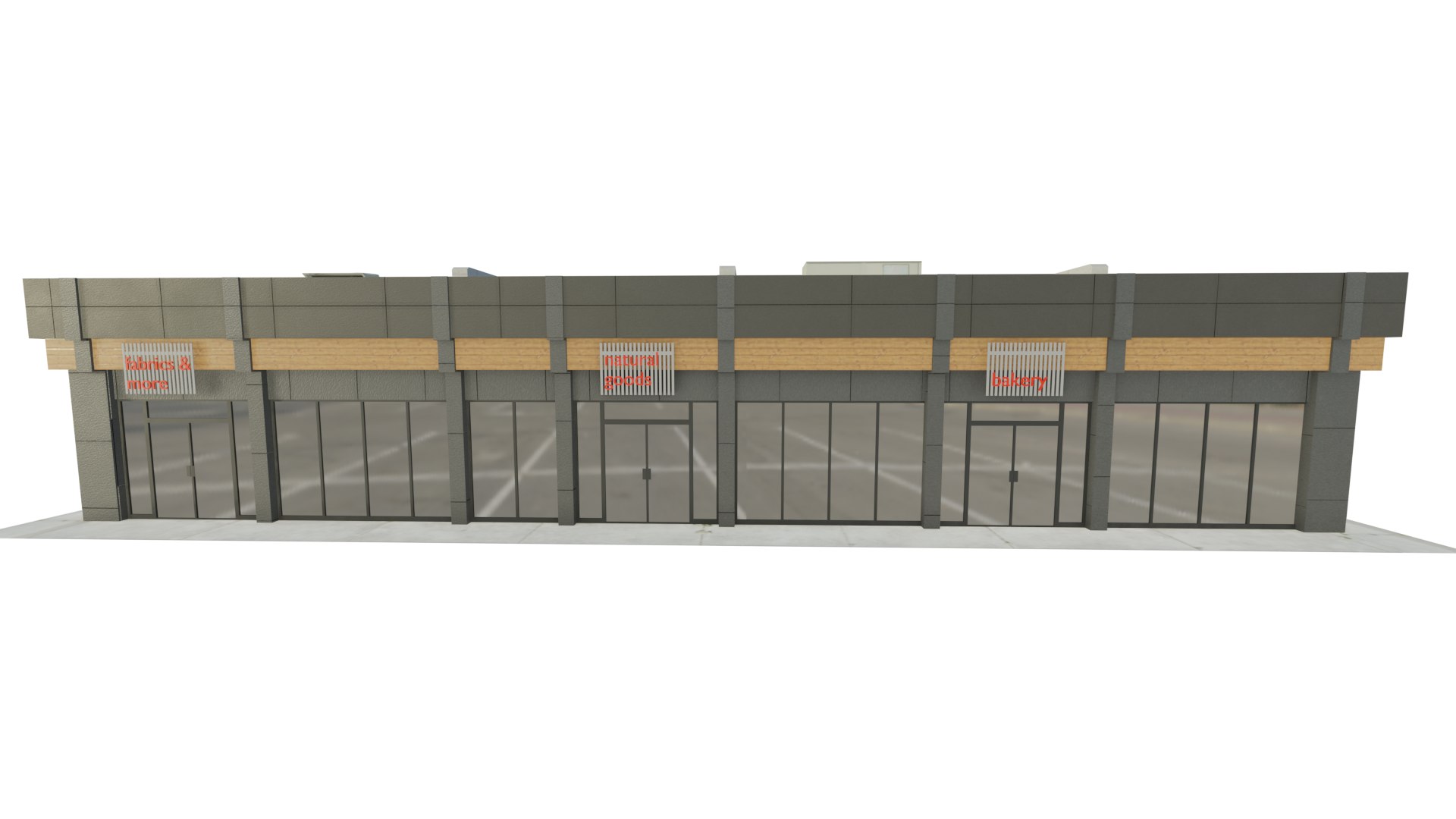 Strip Mall 3D Model - TurboSquid 1547707