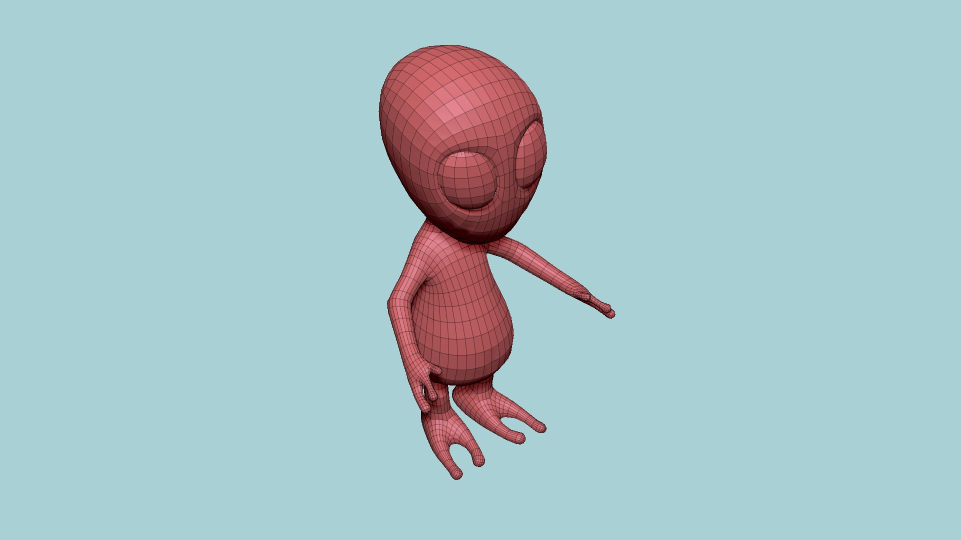 Cute Alien A05 Red Black - Simple - Character Design 3D - TurboSquid ...
