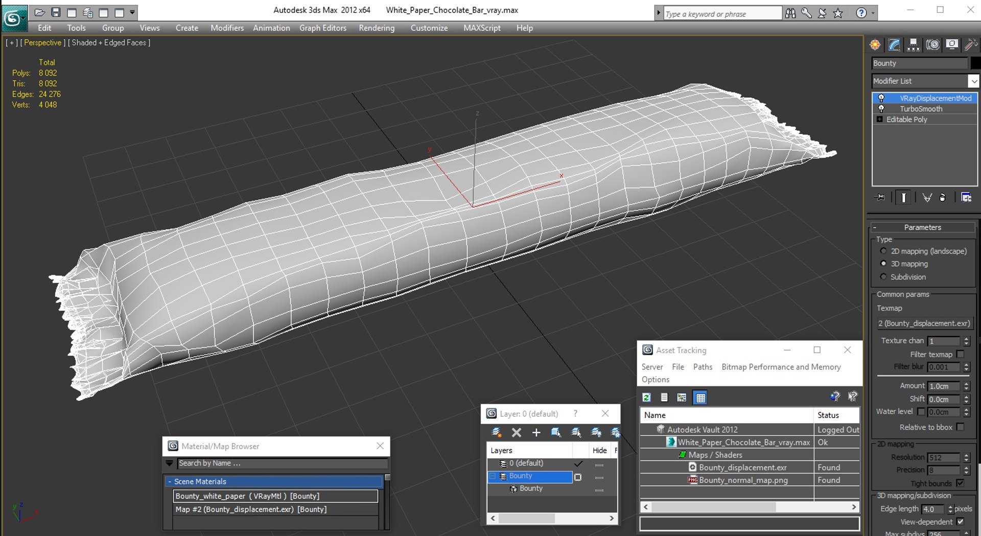 3D White Paper Chocolate Bar - TurboSquid 1418926