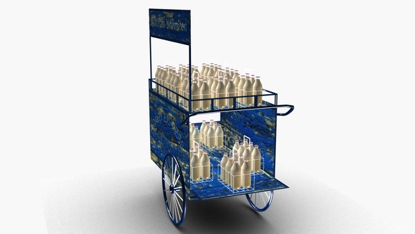 Old milk cart model - TurboSquid 1765247