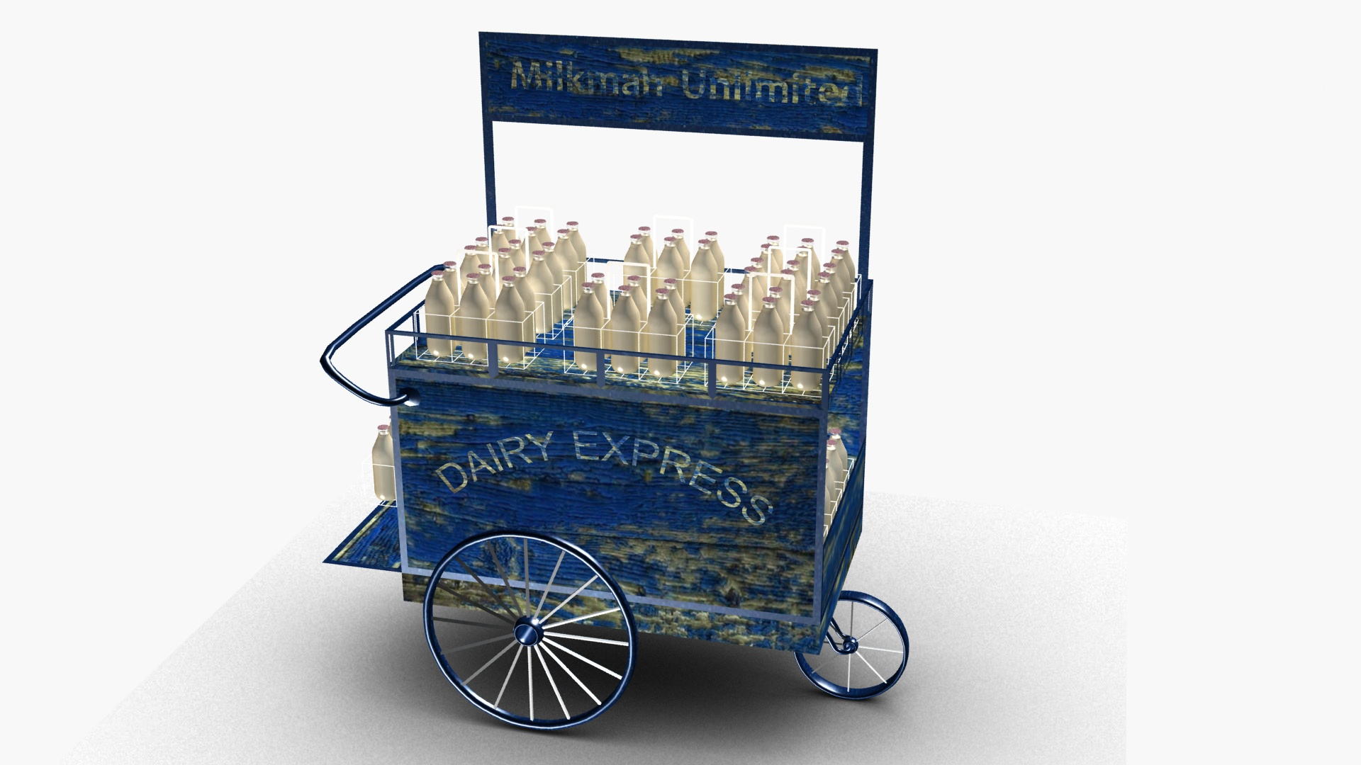 Old Milk Cart Model - TurboSquid 1765247