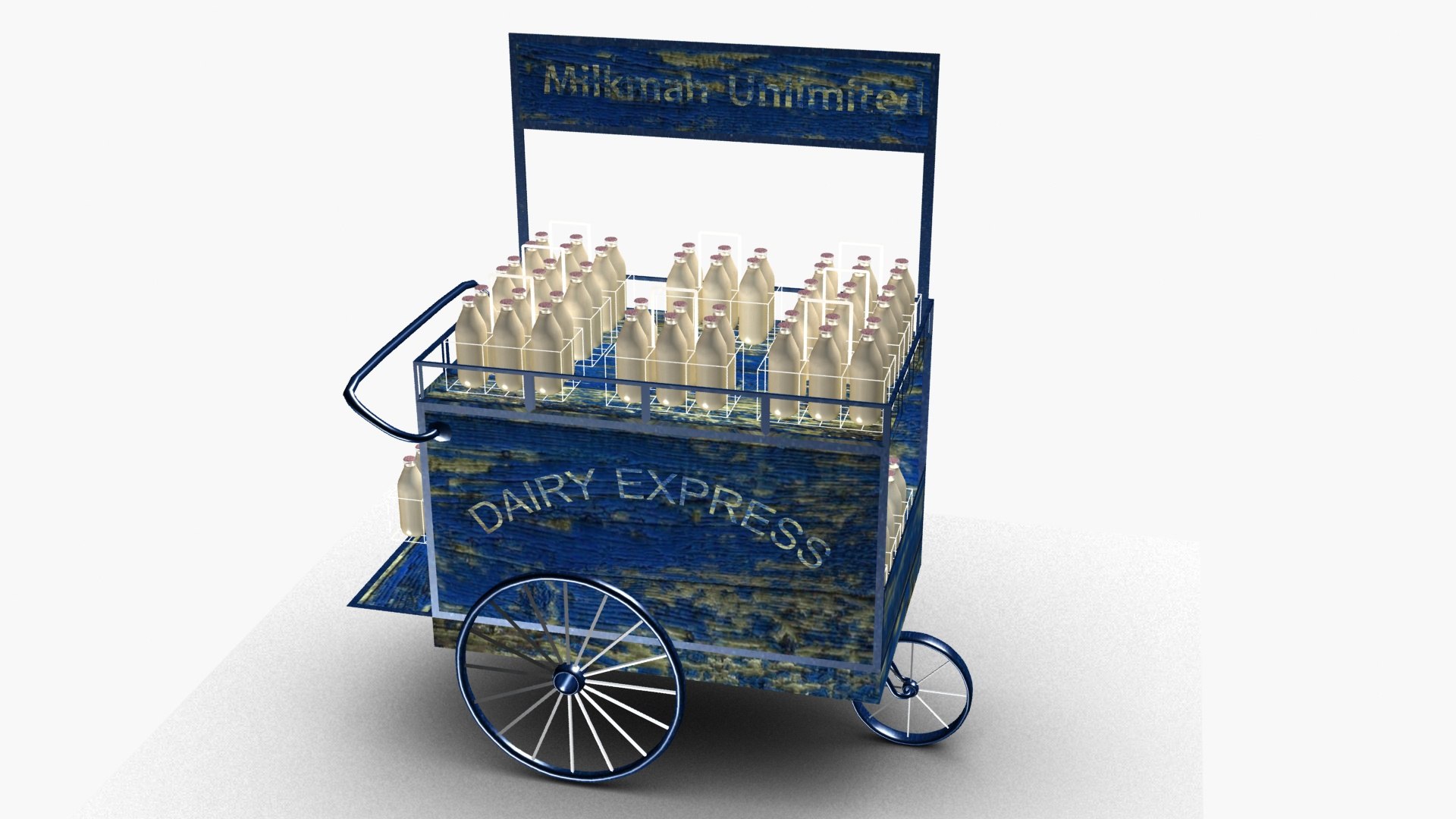 Old Milk Cart Model - TurboSquid 1765247