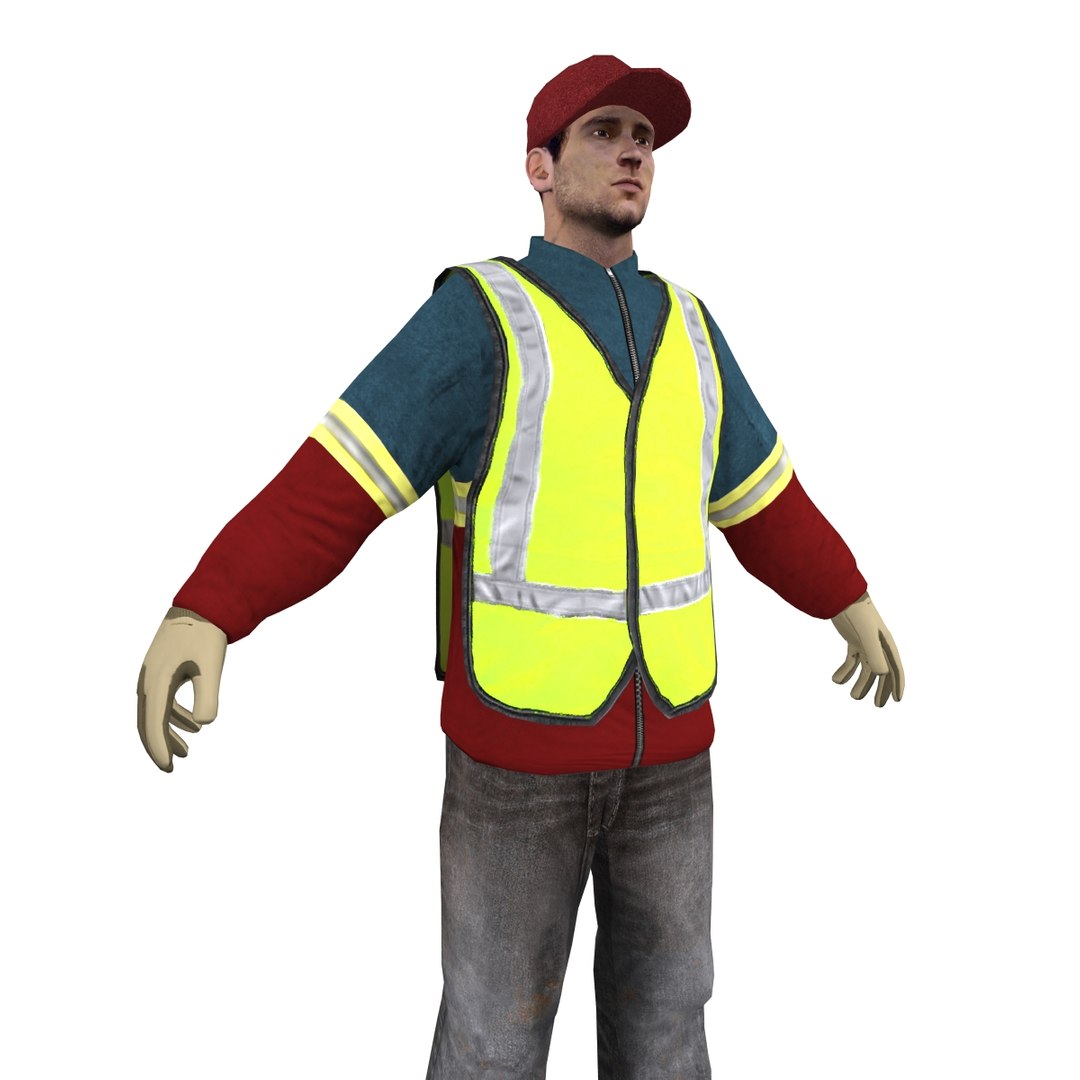 Garbage Worker Man 3d Obj